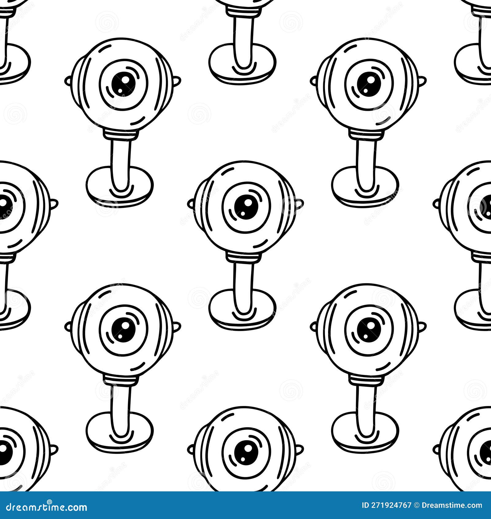 Webcam Seamless Vector Pattern. Digital Camera For Streaming ...