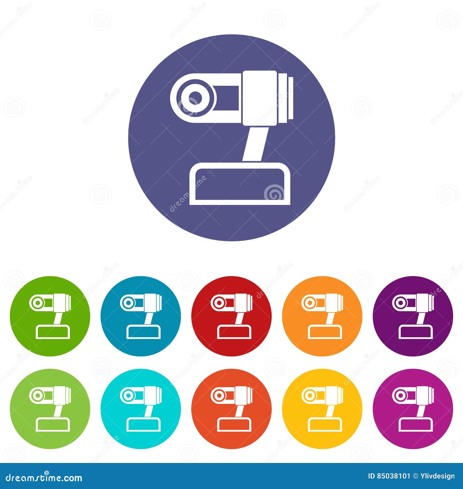 Webcam set icons stock vector. Illustration of object - 85038101