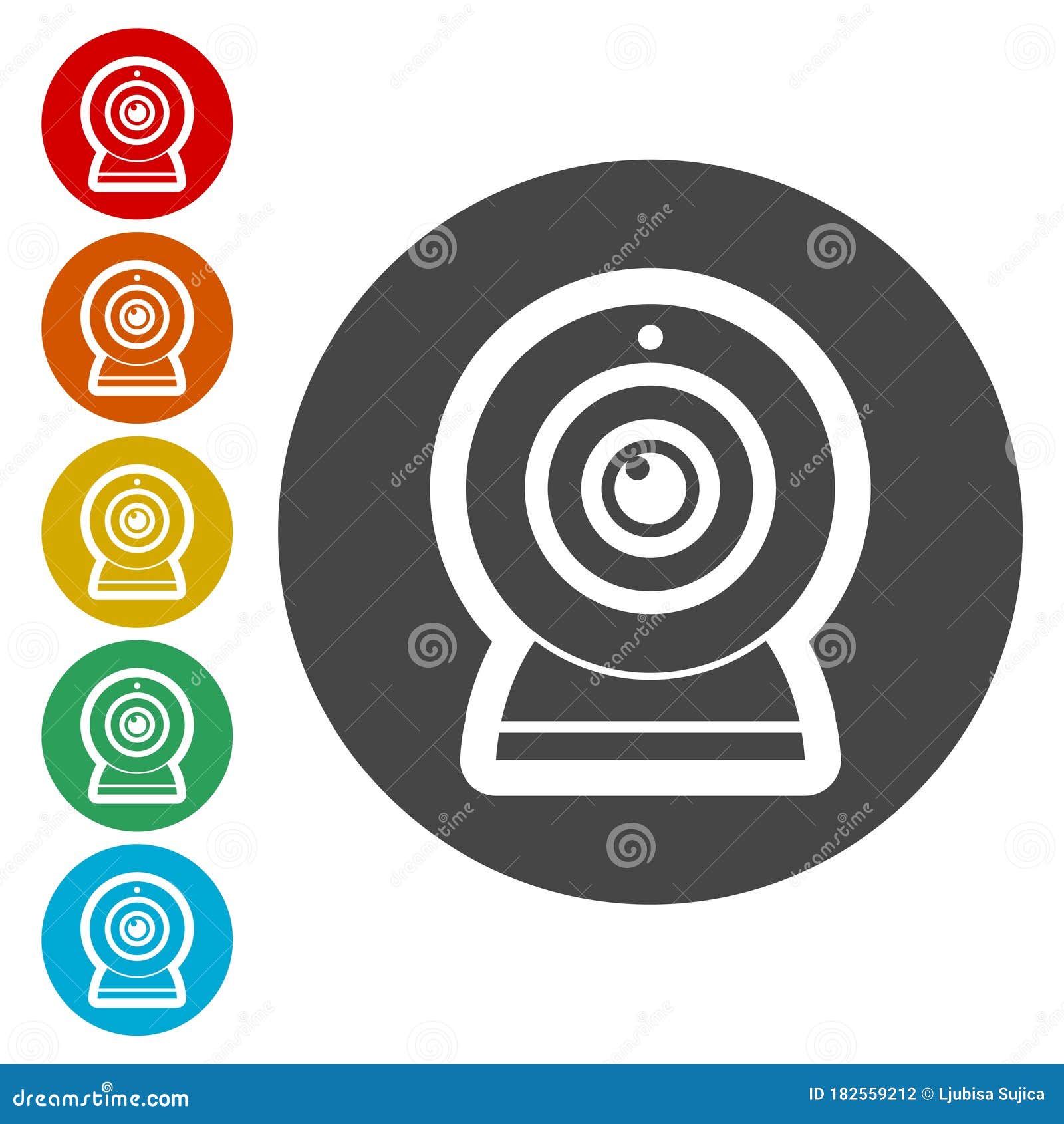 Webcam sign icon stock vector. Illustration of pictogram - 182559212