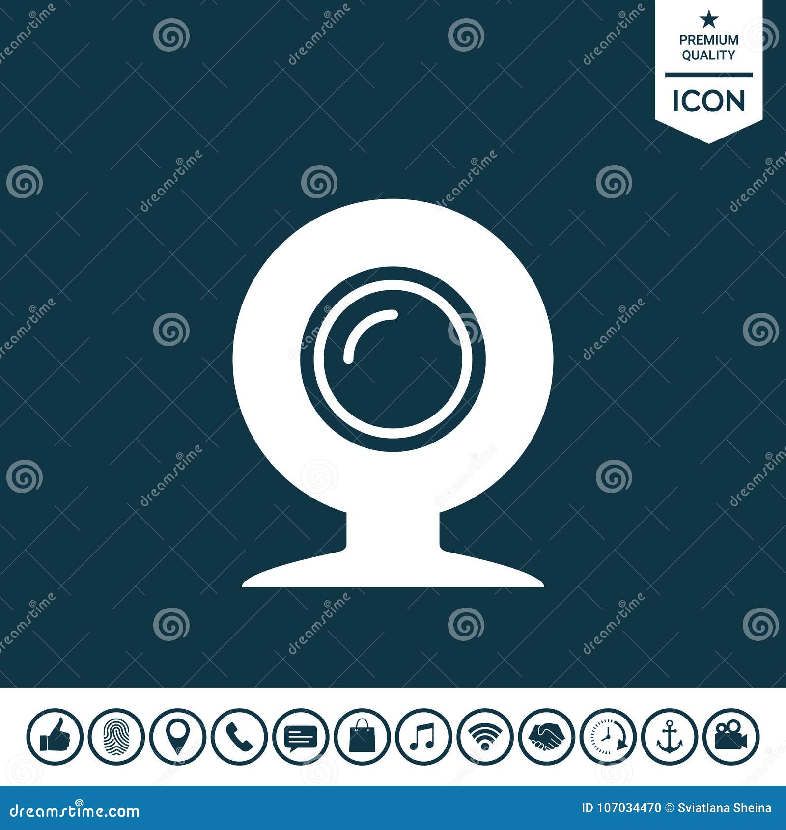Webcam symbol icon stock vector. Illustration of simple - 107034470