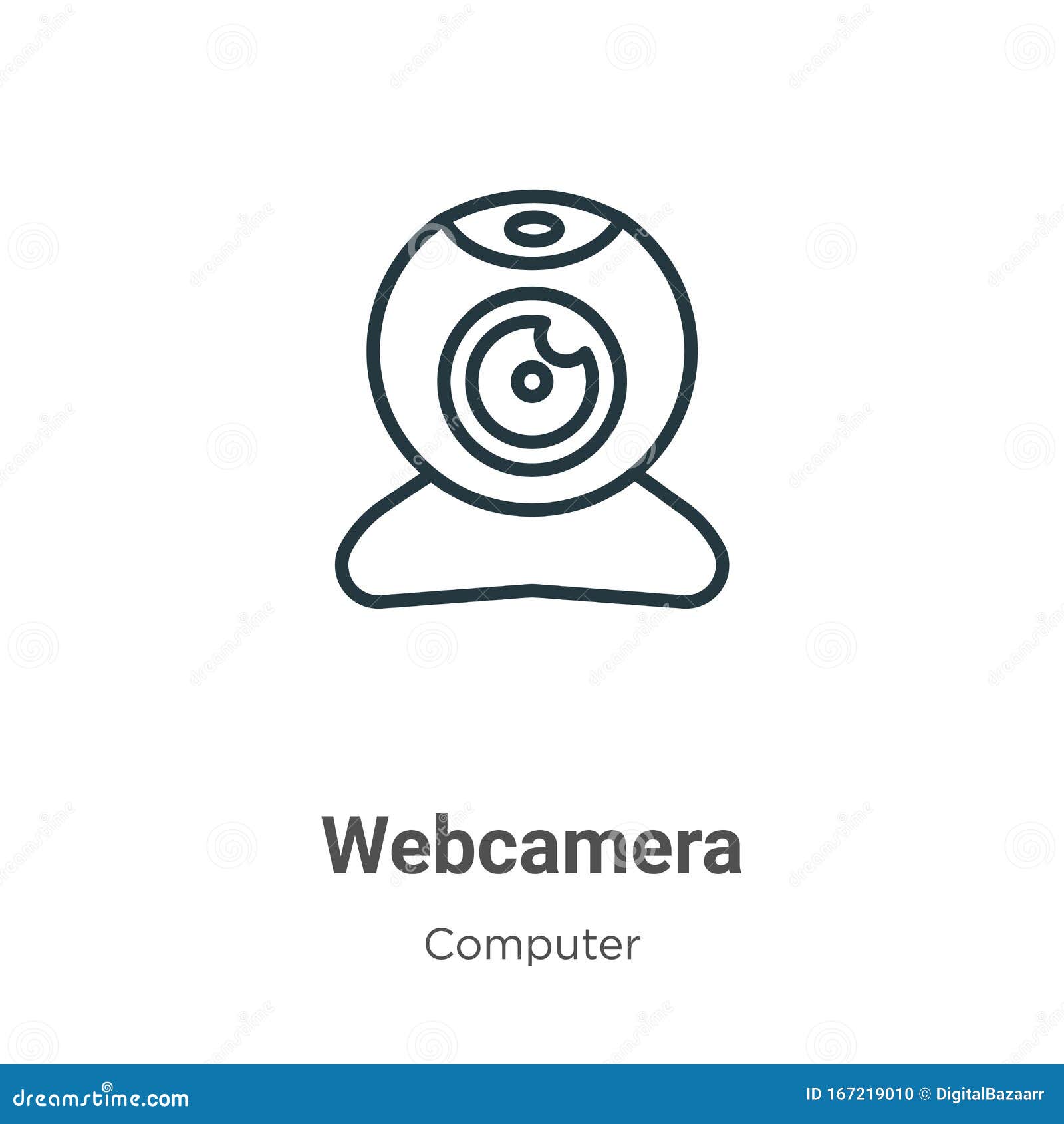 Webcamera Outline Vector Icon. Thin Line Black Webcamera Icon, Flat ...