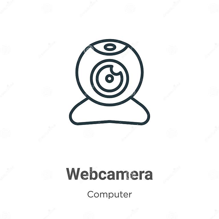 Webcamera Outline Vector Icon. Thin Line Black Webcamera Icon, Flat Vector Simple Element ...