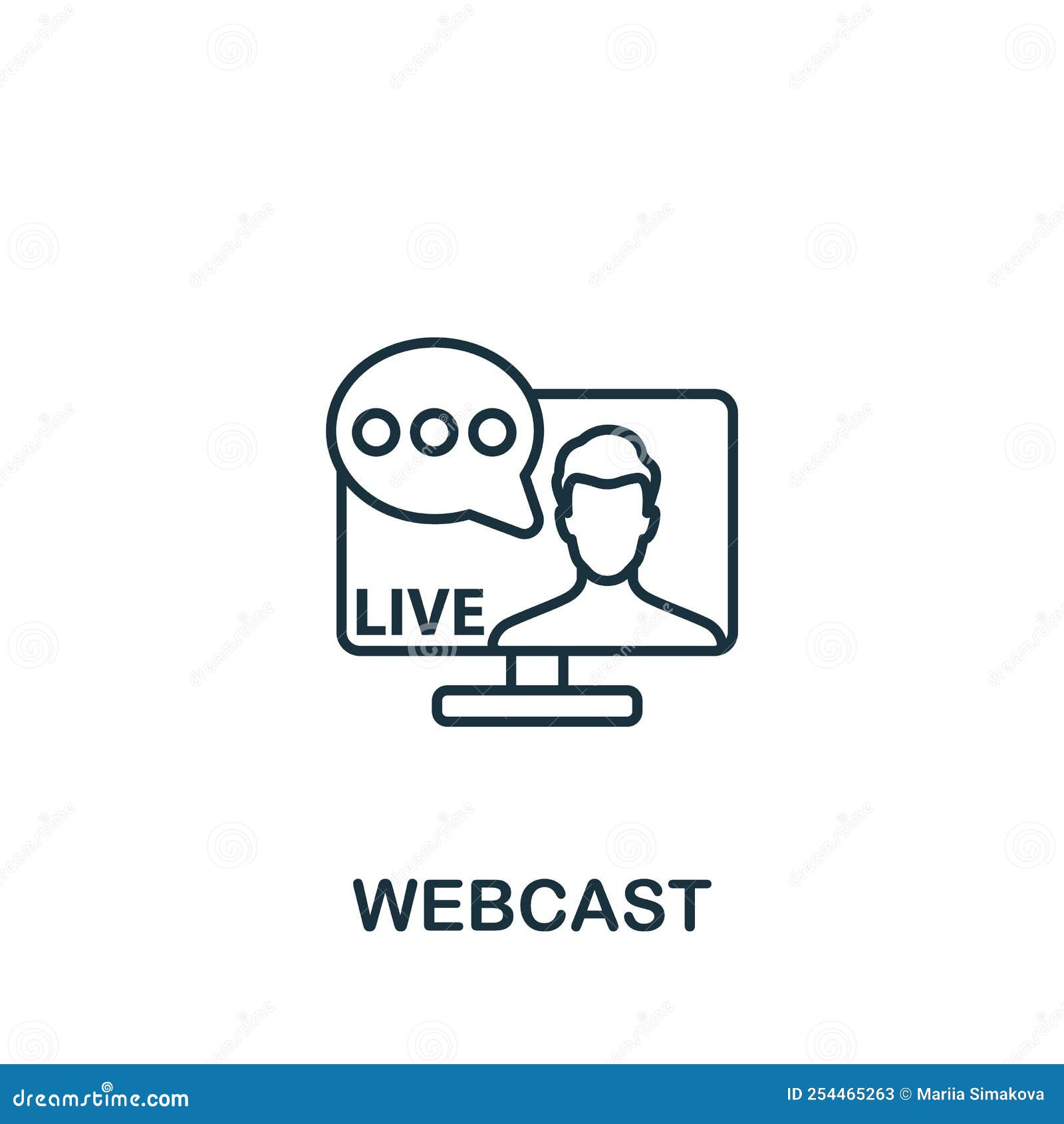 Webcast Icon. Line Simple Streaming Icon for Templates, Web Design and ...