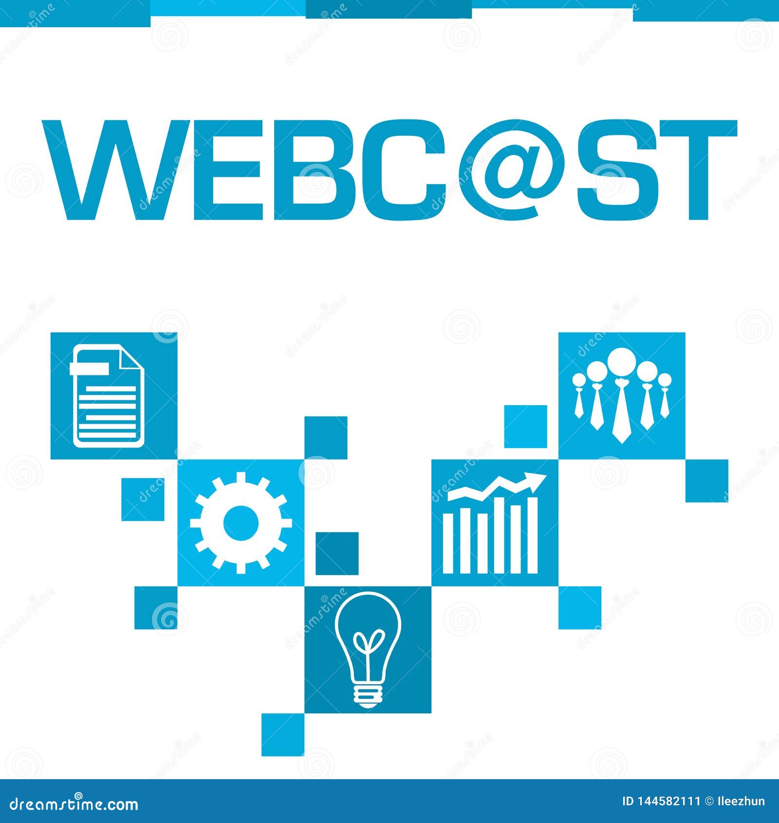 Webcast Blue Squares Symbols Stock Illustration - Illustration of ...