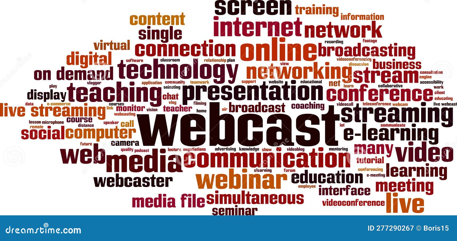 Webcast word cloud stock vector. Illustration of simultaneous - 277290267