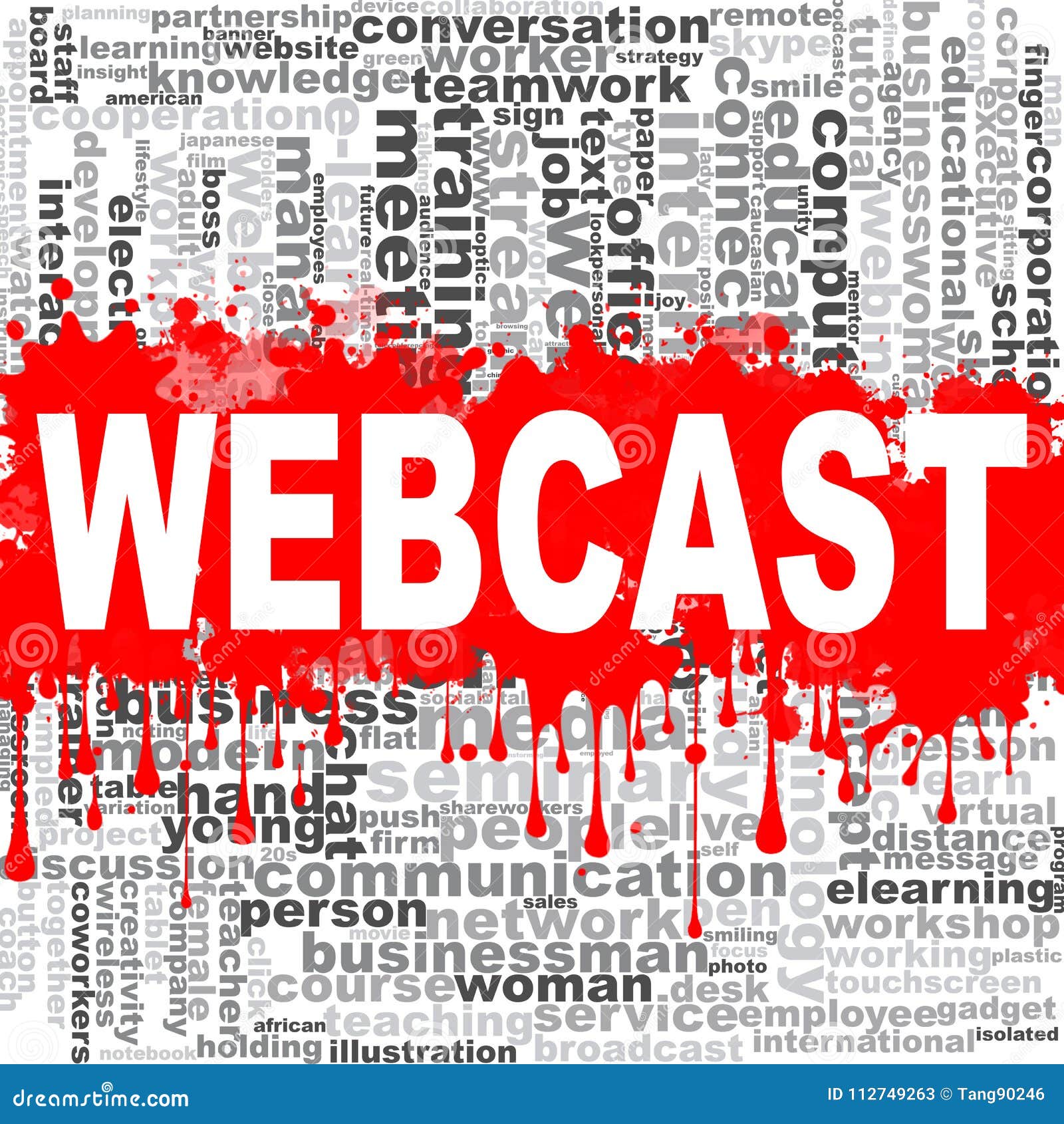 Webcast word cloud stock illustration. Illustration of cloud - 112749263