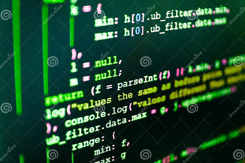 It Coding on Monitor Screen. Python Programming Stock Photo - Image of ...