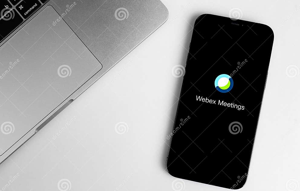 Webex Meetings Logo Mobile App on Display Smartphone Editorial ...