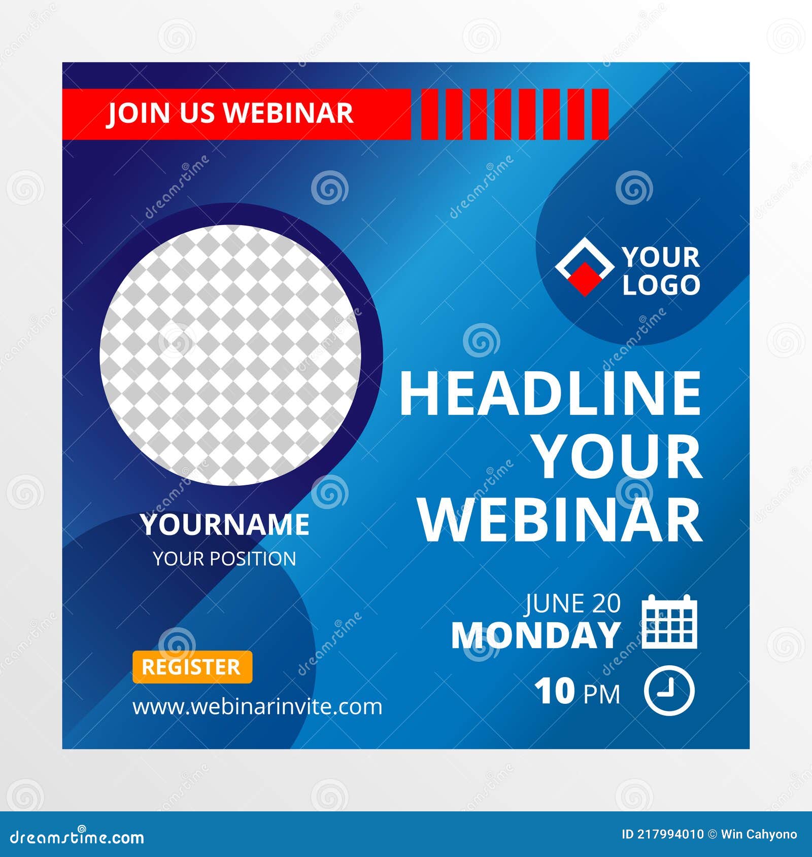 Webinar Meeting Invite Design Template. Stock Vector - Illustration of ...