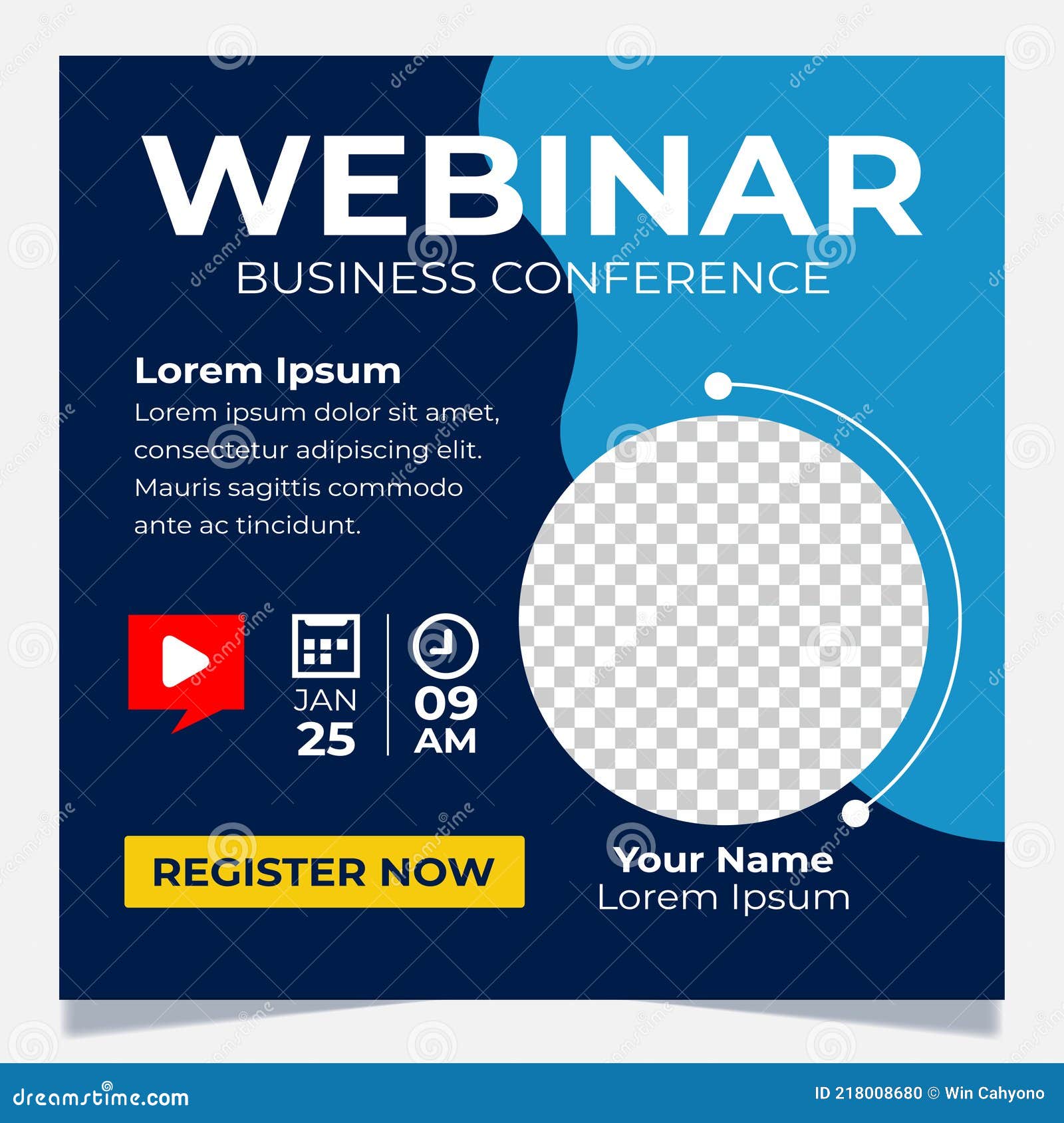 Webinar Meeting Invite Design Template. Stock Vector - Illustration of ...