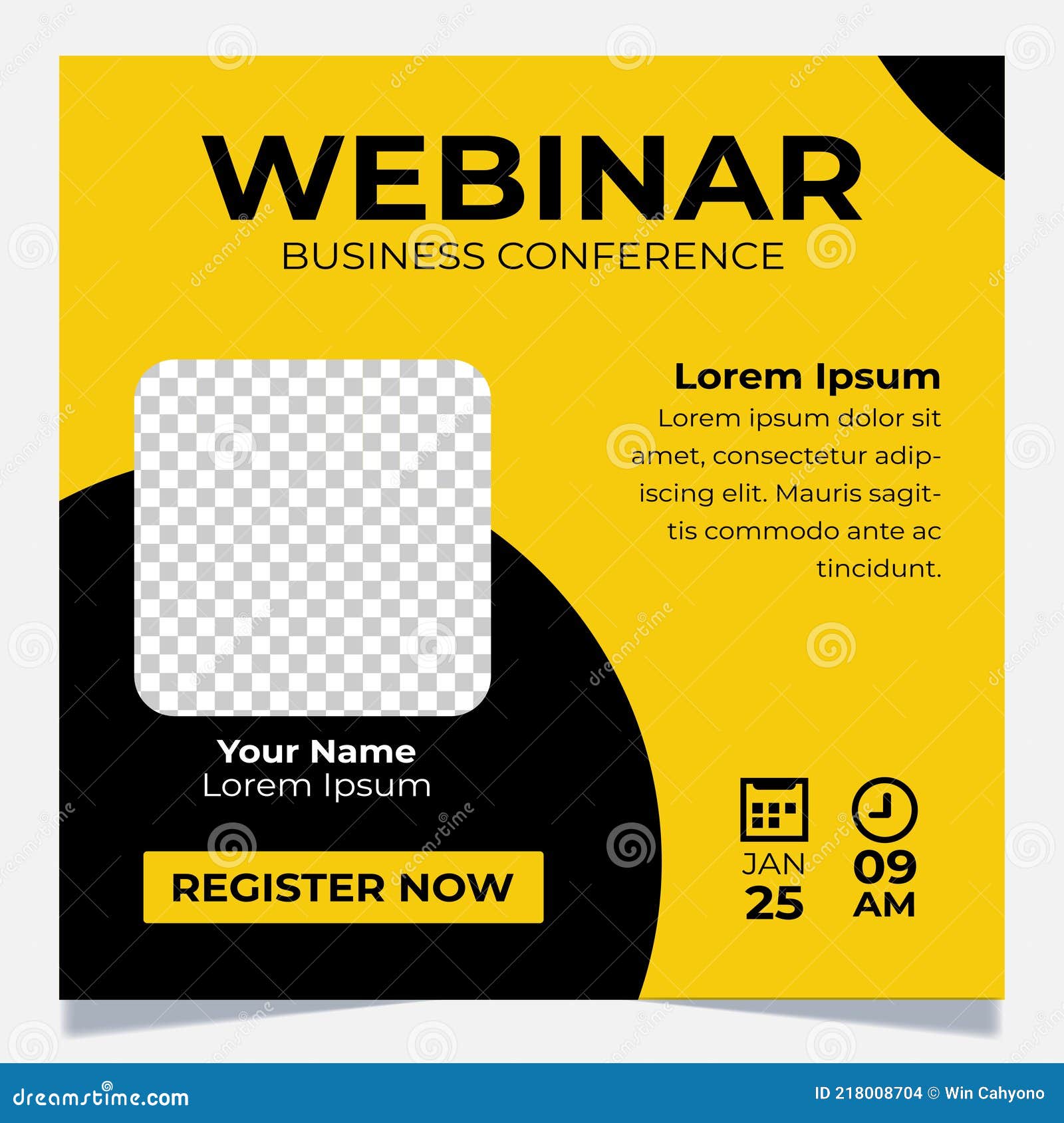 Webinar Meeting Invite Design Template. Stock Vector - Illustration of ...