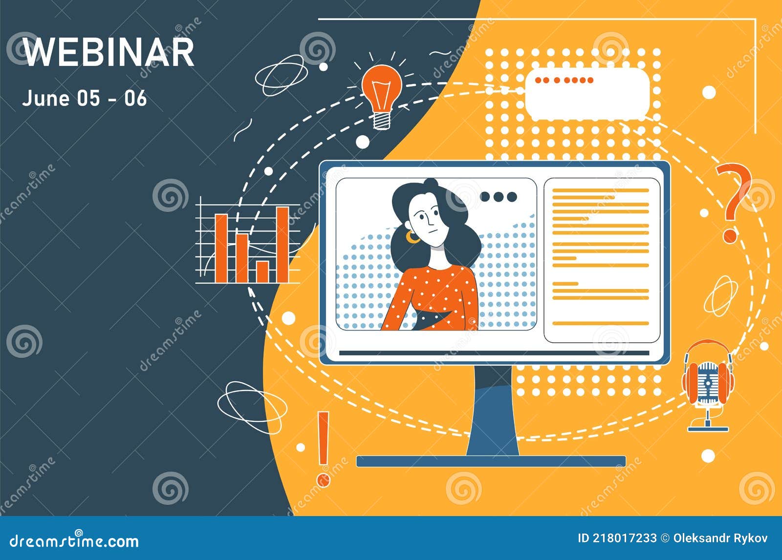 Webinar Advertising Banner. Online Learning Course Stock Vector ...