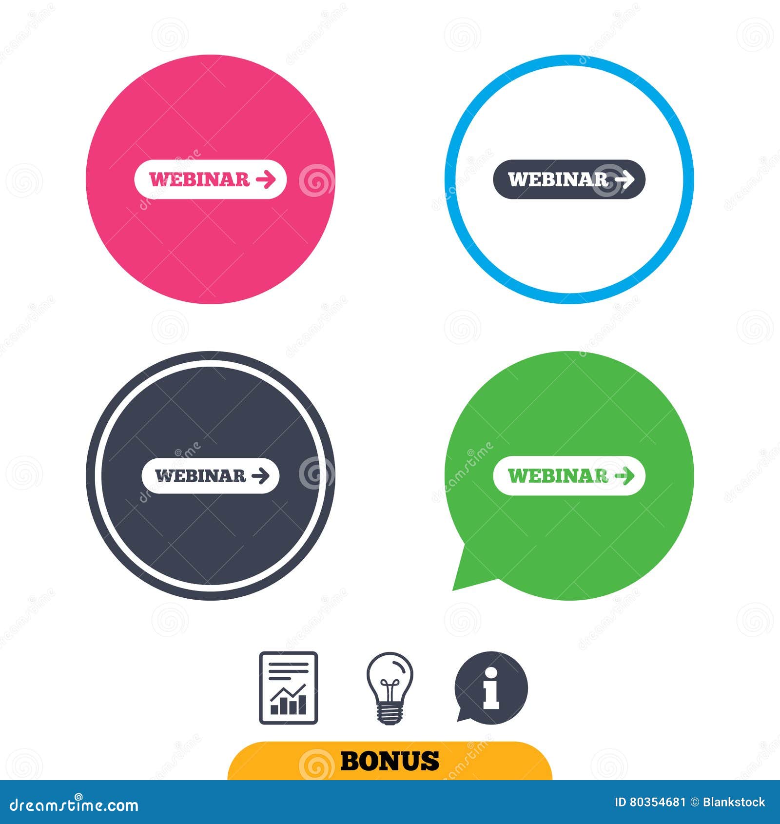 Webinar with Arrow Sign Icon. Web Study Symbol Stock Vector ...