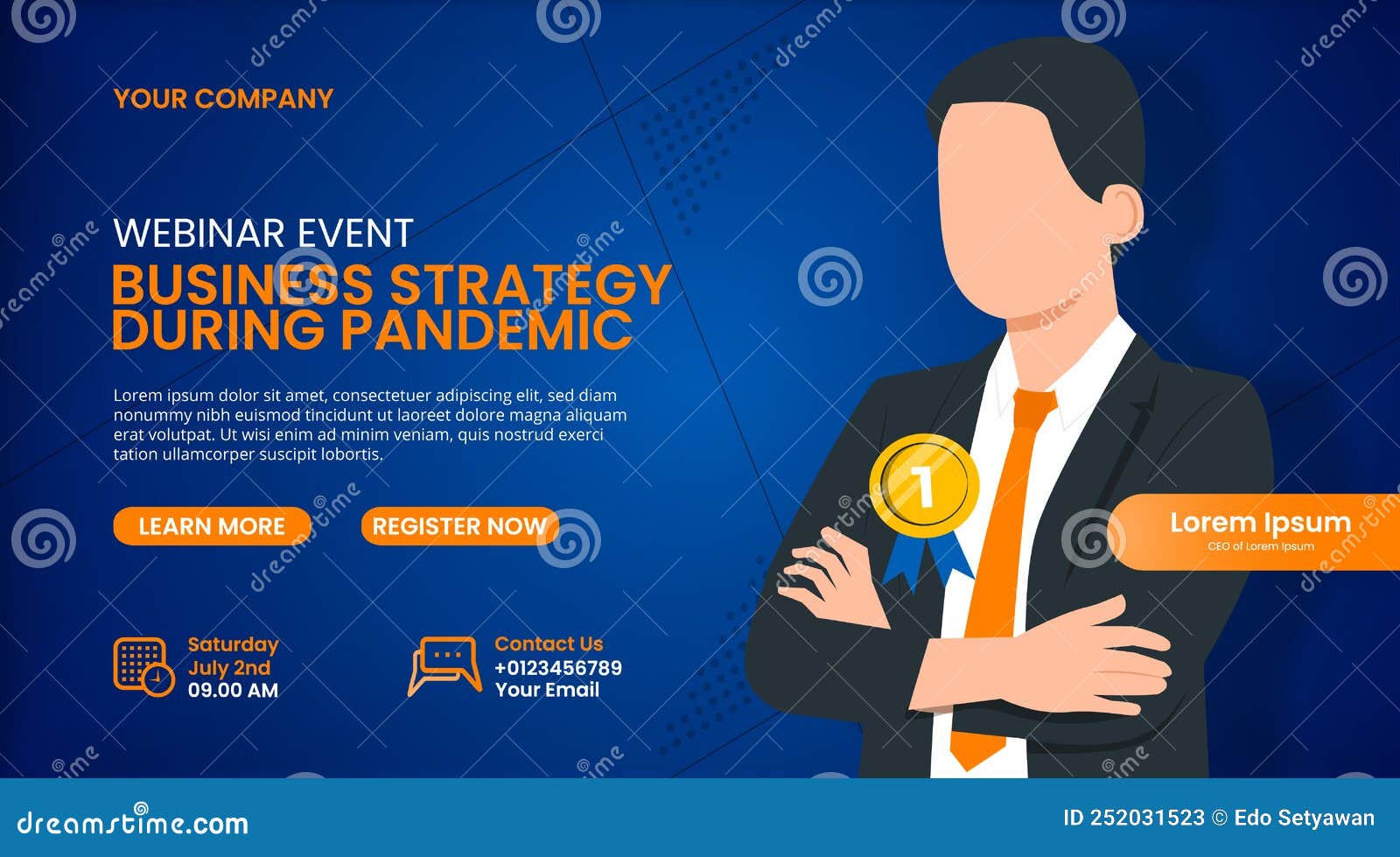Webinar Banner Design with Modern Background and Place for a Speaker ...
