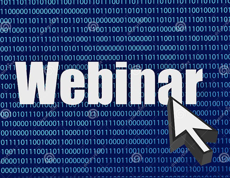 Webinar Binary Blue Background and Cursor Stock Illustration ...
