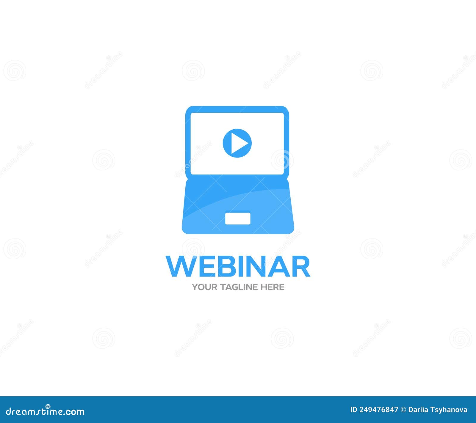 Webinar Button or Banner Element Logo Design. Play Button and Text ...