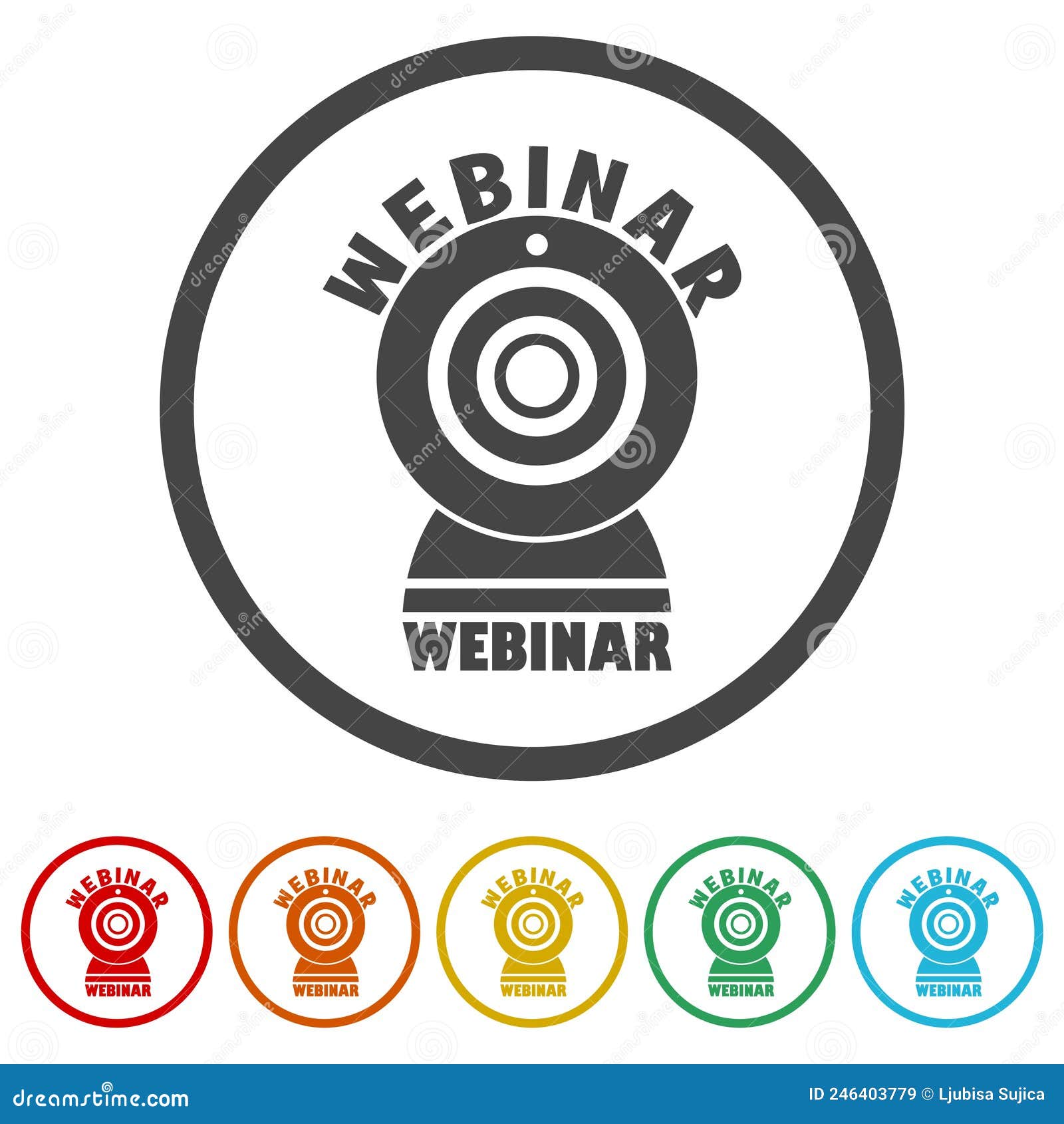 Webinar Camera Icon. Set Icons Colorful Stock Vector - Illustration of ...