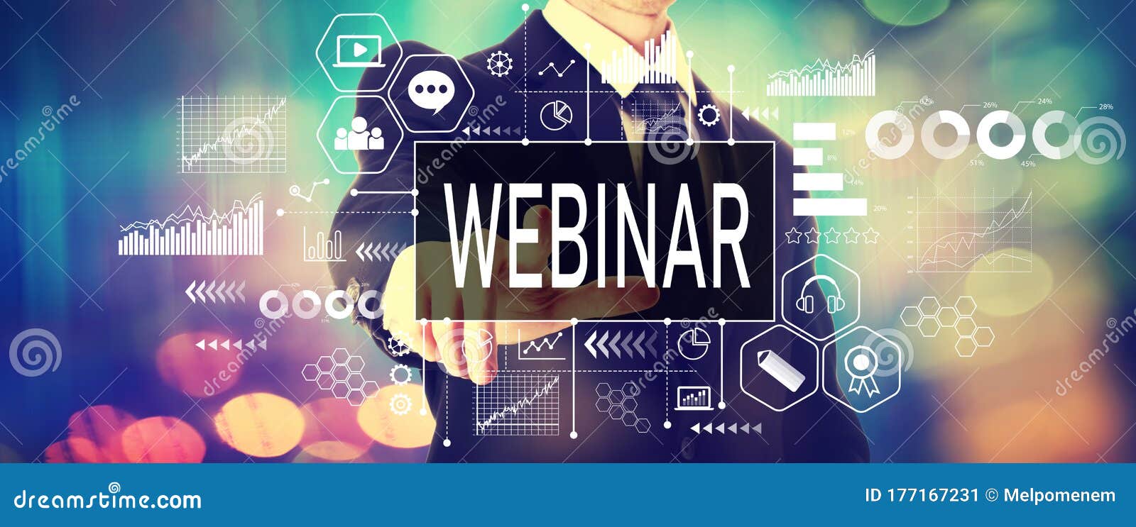 Webinar Concept With A Businessman Stock Image - Image of digital ...