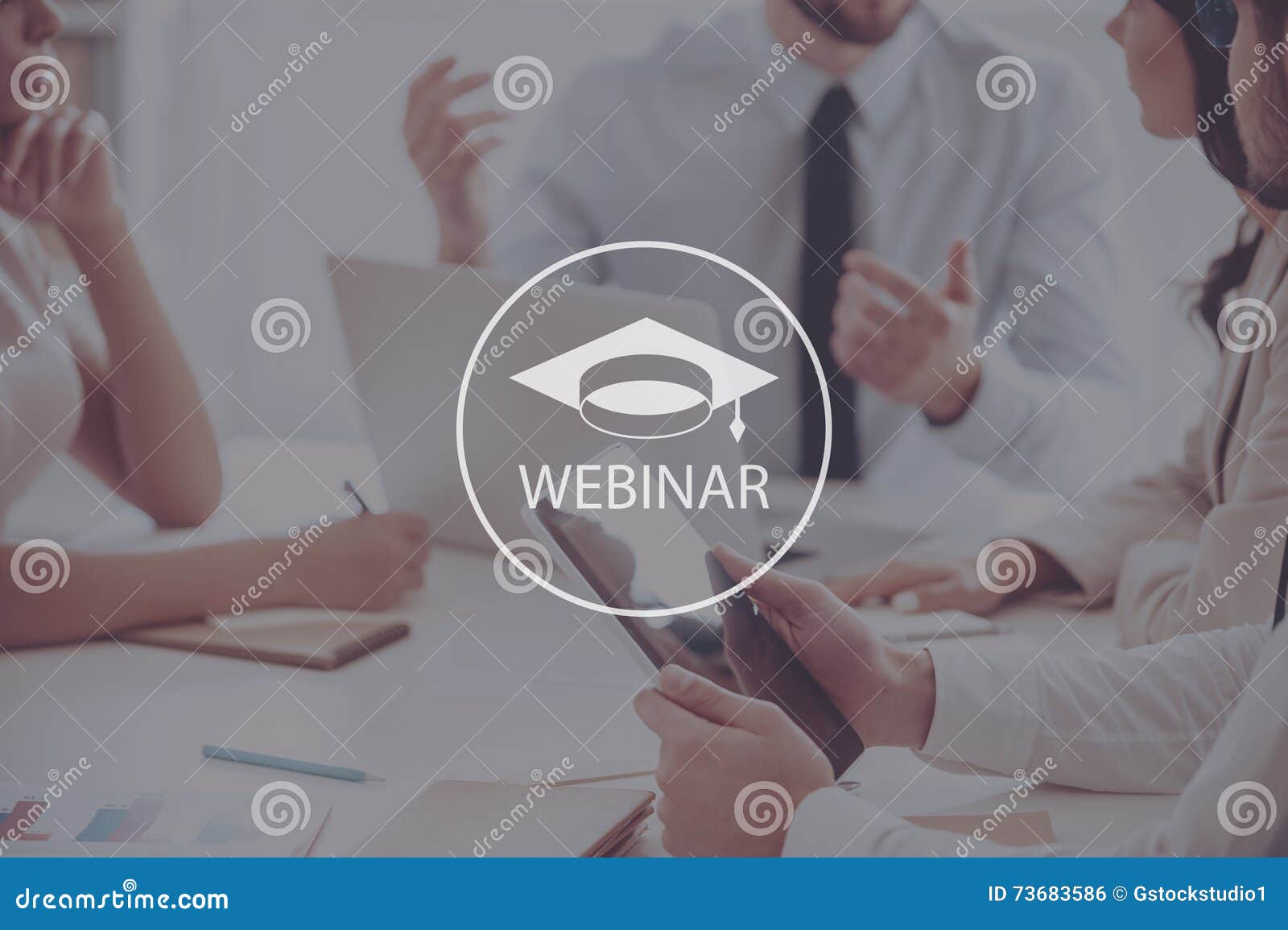 Webinar concept. stock photo. Image of indoors, digitally - 73683586
