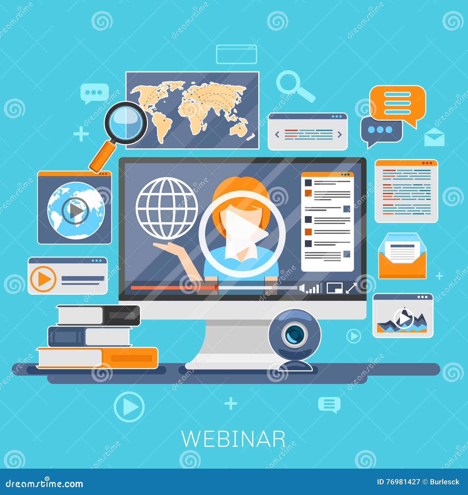 Webinar concept design stock vector. Illustration of modern - 76981427