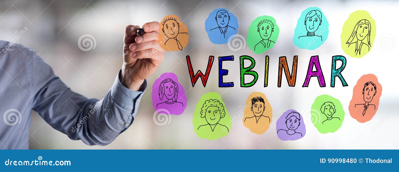 Webinar Concept Drawn by a Man Stock Photo - Image of study, digital ...