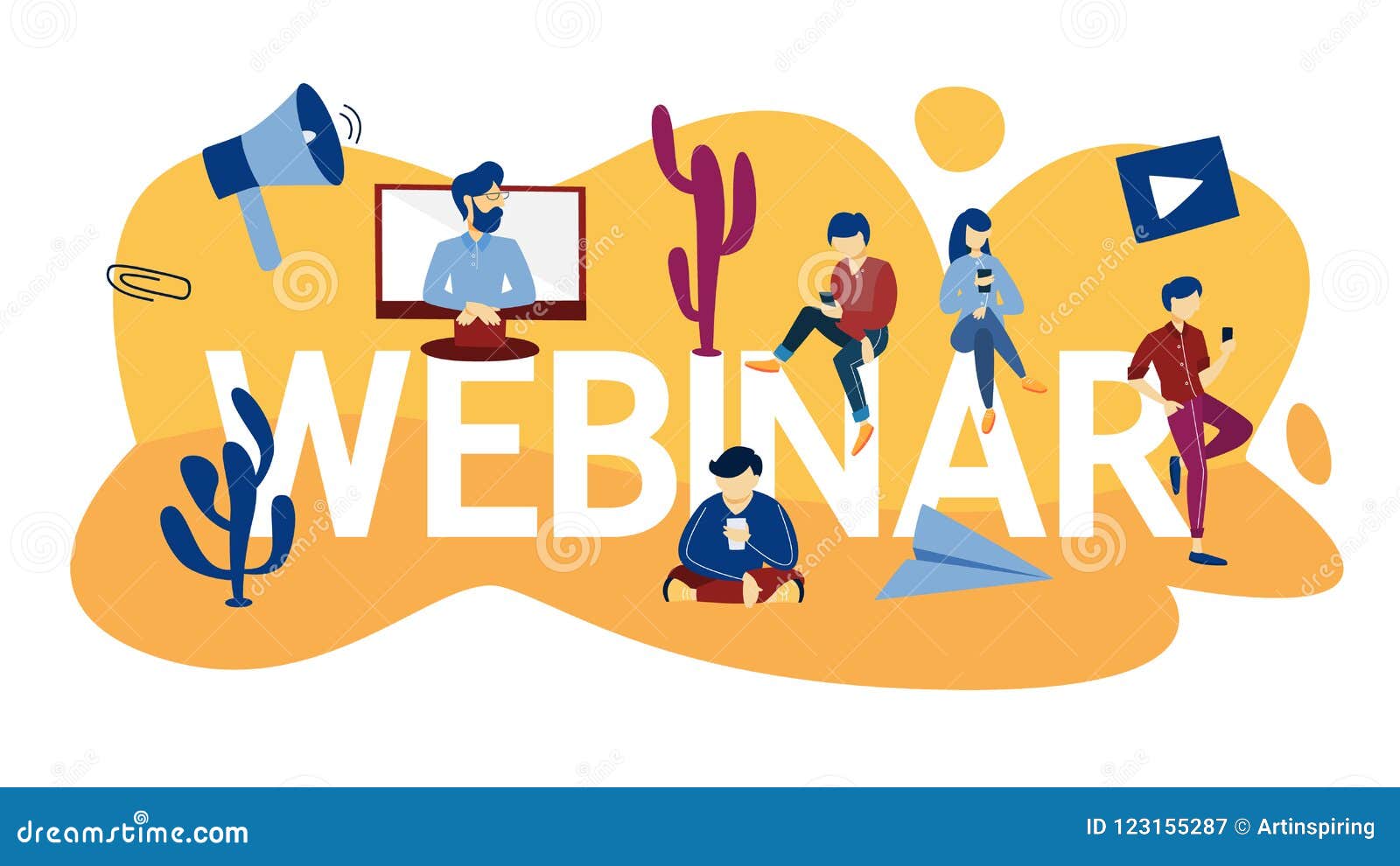 Webinar Concept Illustration Stock Vector - Illustration of people ...