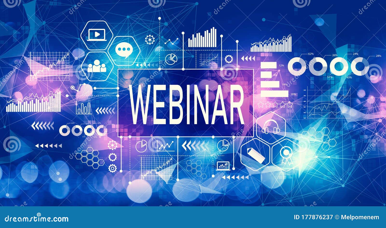 Webinar Concept with Technology Light Background Stock Illustration ...