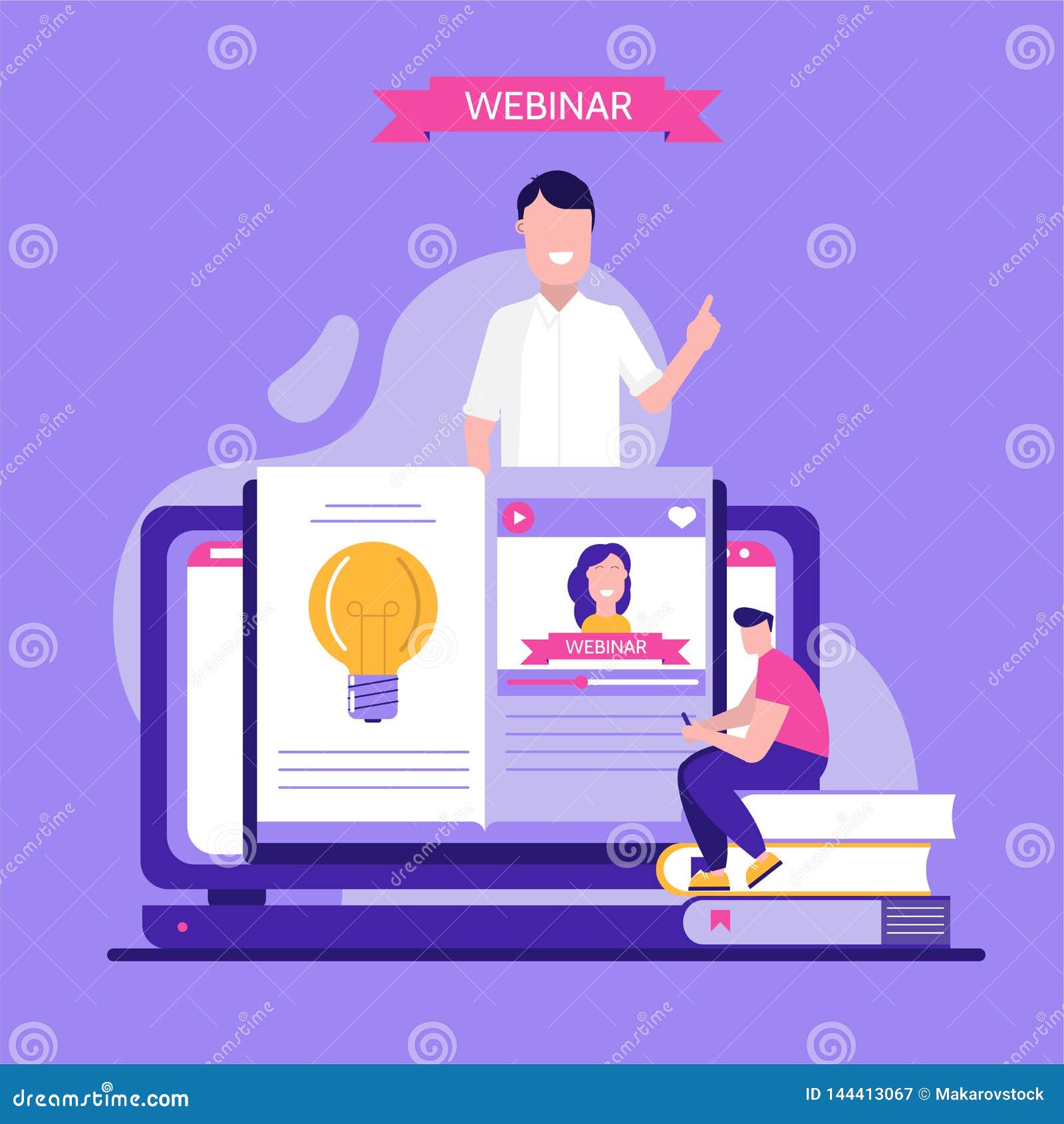 Webinar stock illustration. Illustration of blogger - 144413067