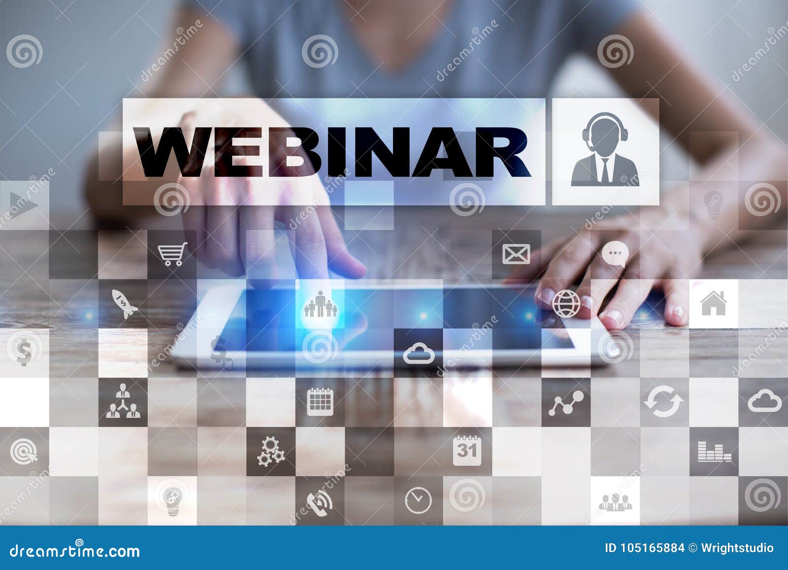 Webinar. E-Learning, Online Education Concept. Personal Development ...