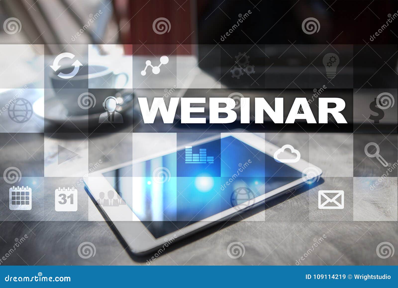 Webinar. E-Learning, Online Education Concept. Personal Development ...