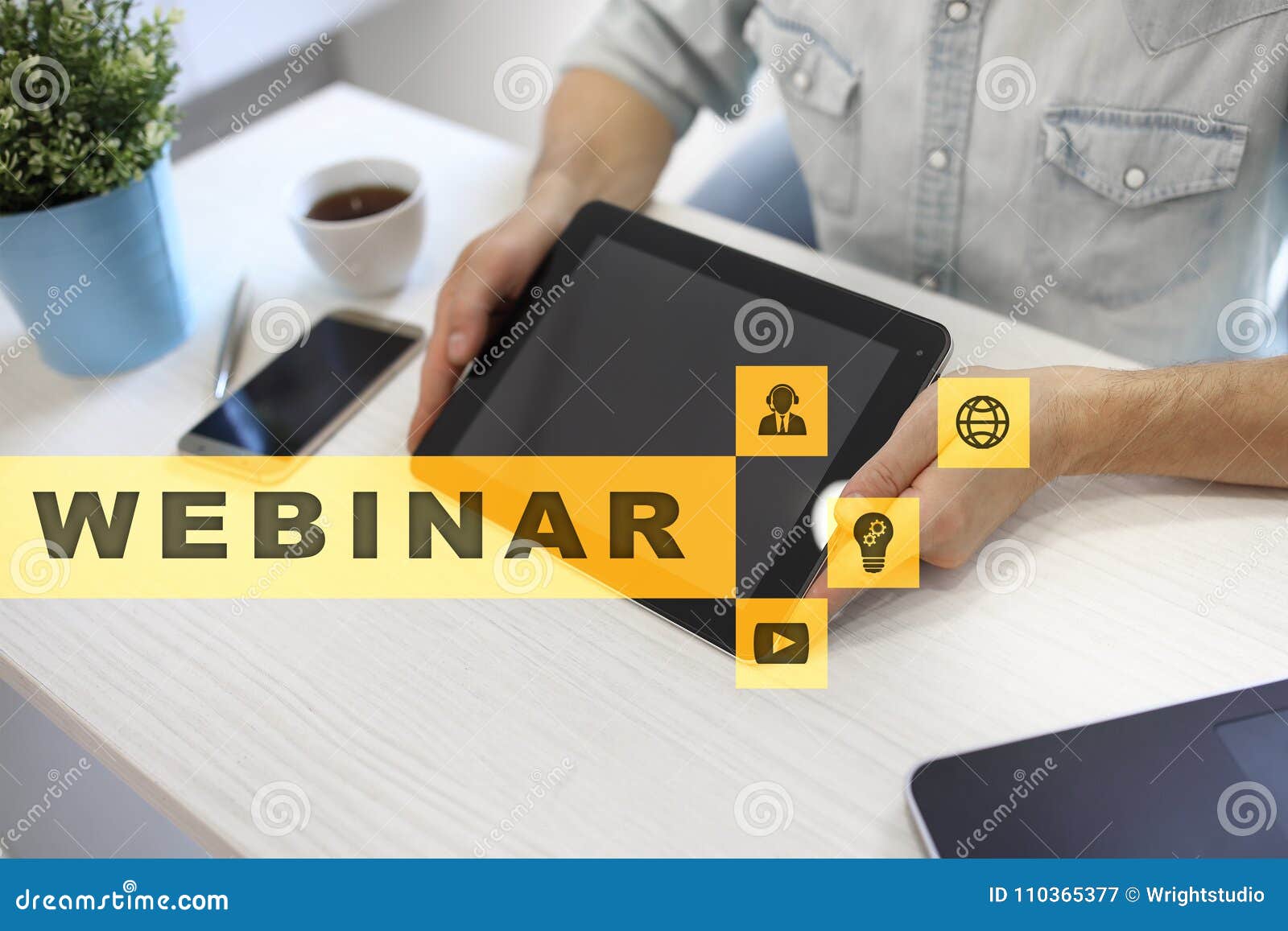 Webinar. E-Learning, Online Education Concept. Personal Development ...