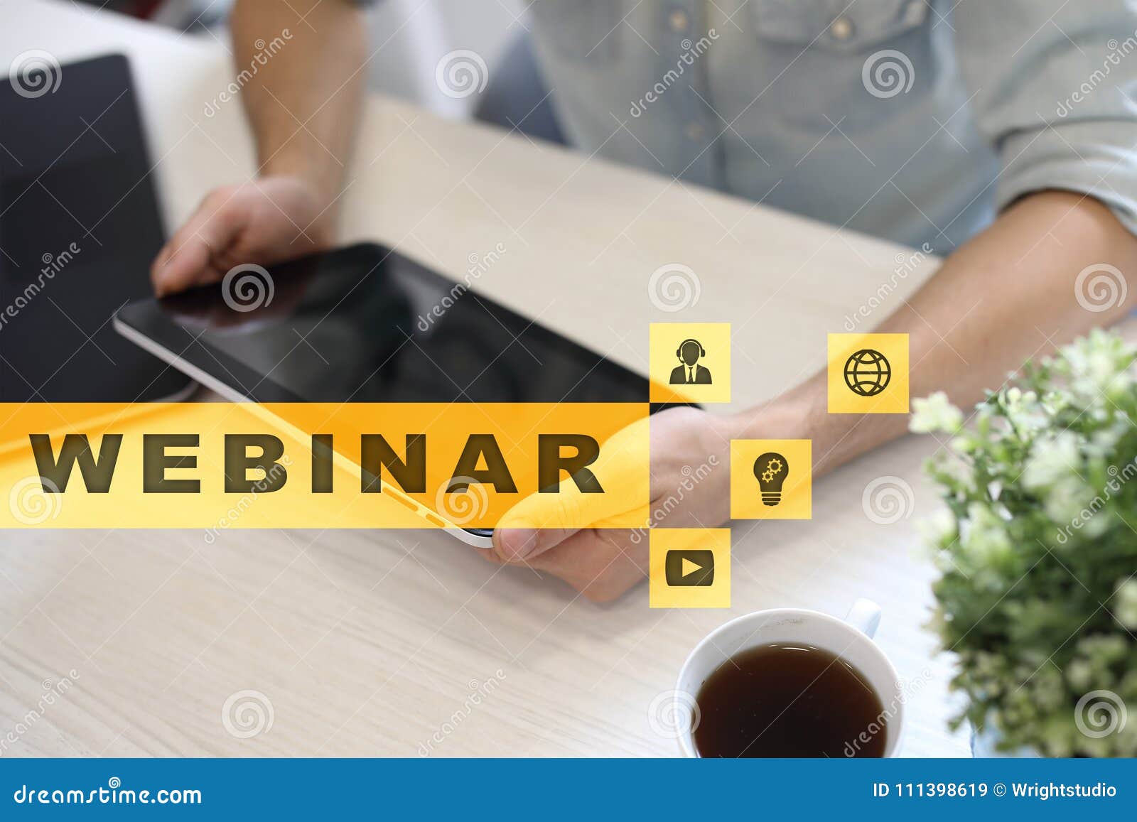 Webinar. E-Learning, Online Education Concept. Personal Development ...