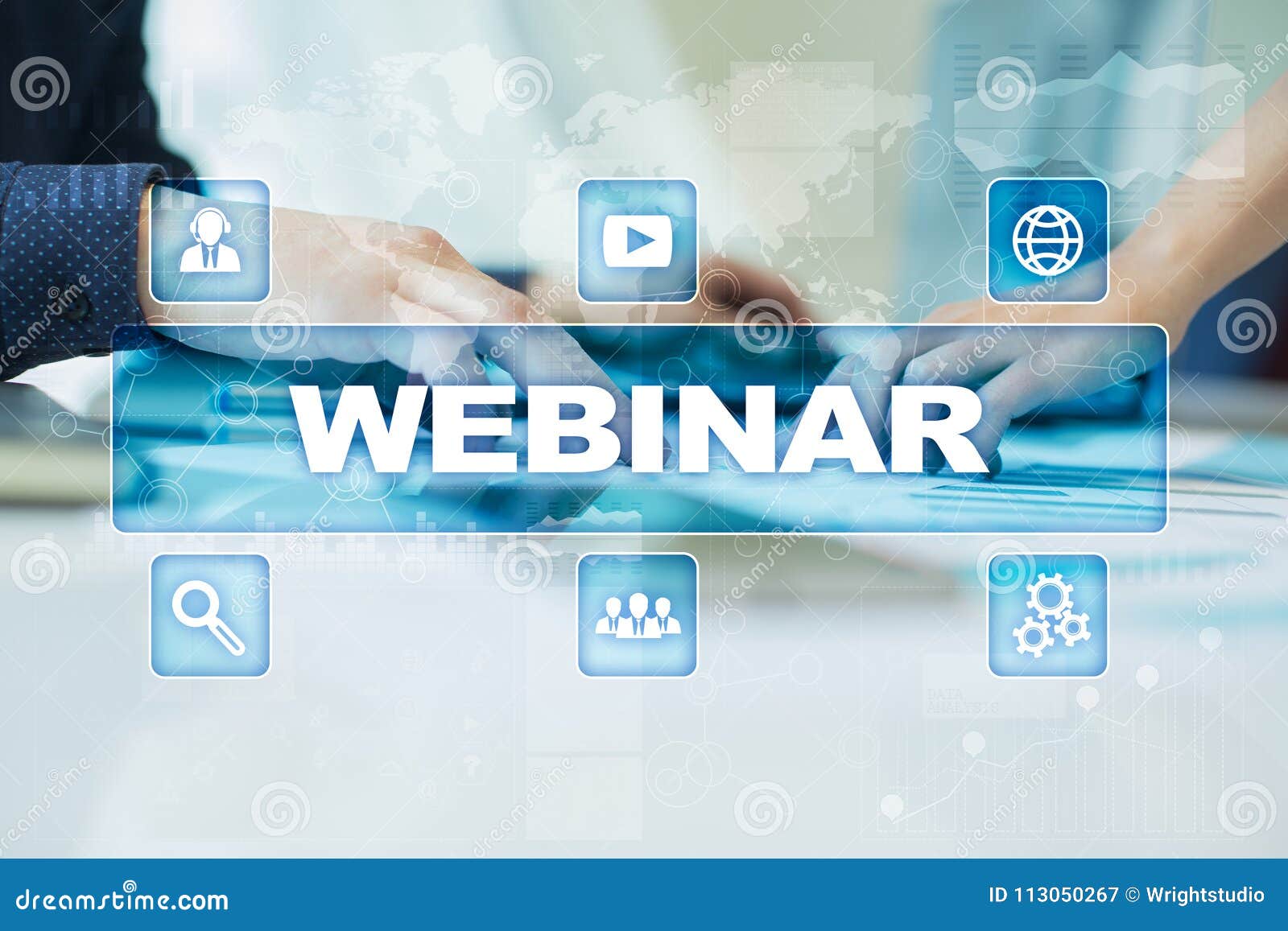 Webinar. E-Learning, Online Education Concept. Personal Development ...