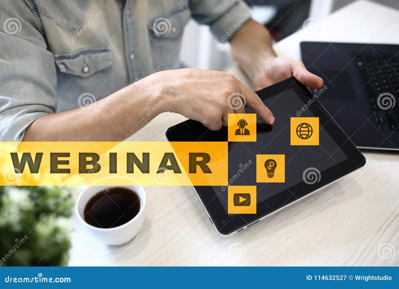 Webinar. E-Learning, Online Education Concept. Personal Development ...