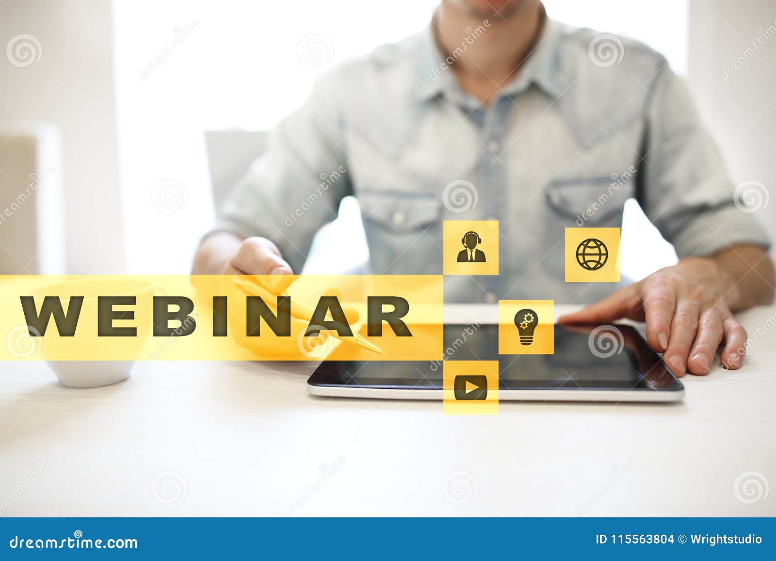 Webinar. E-Learning, Online Education Concept. Personal Development ...