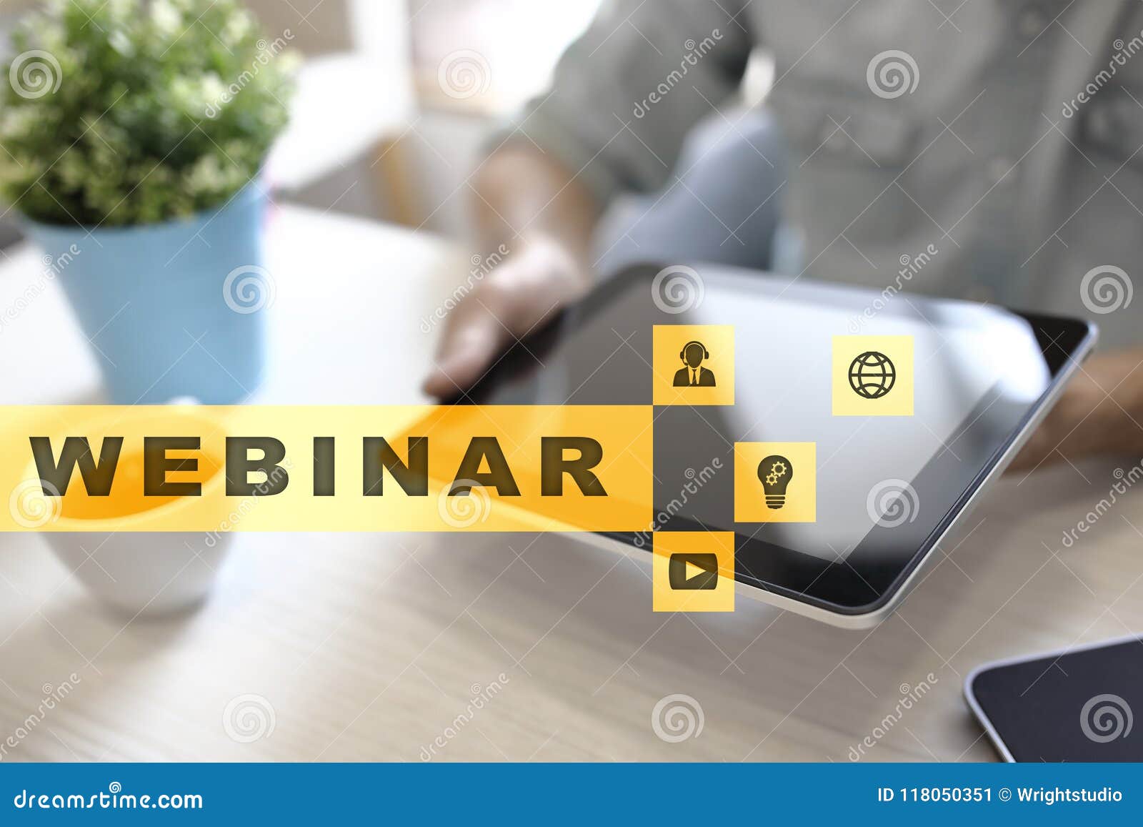 Webinar. E-Learning, Online Education Concept. Personal Development ...