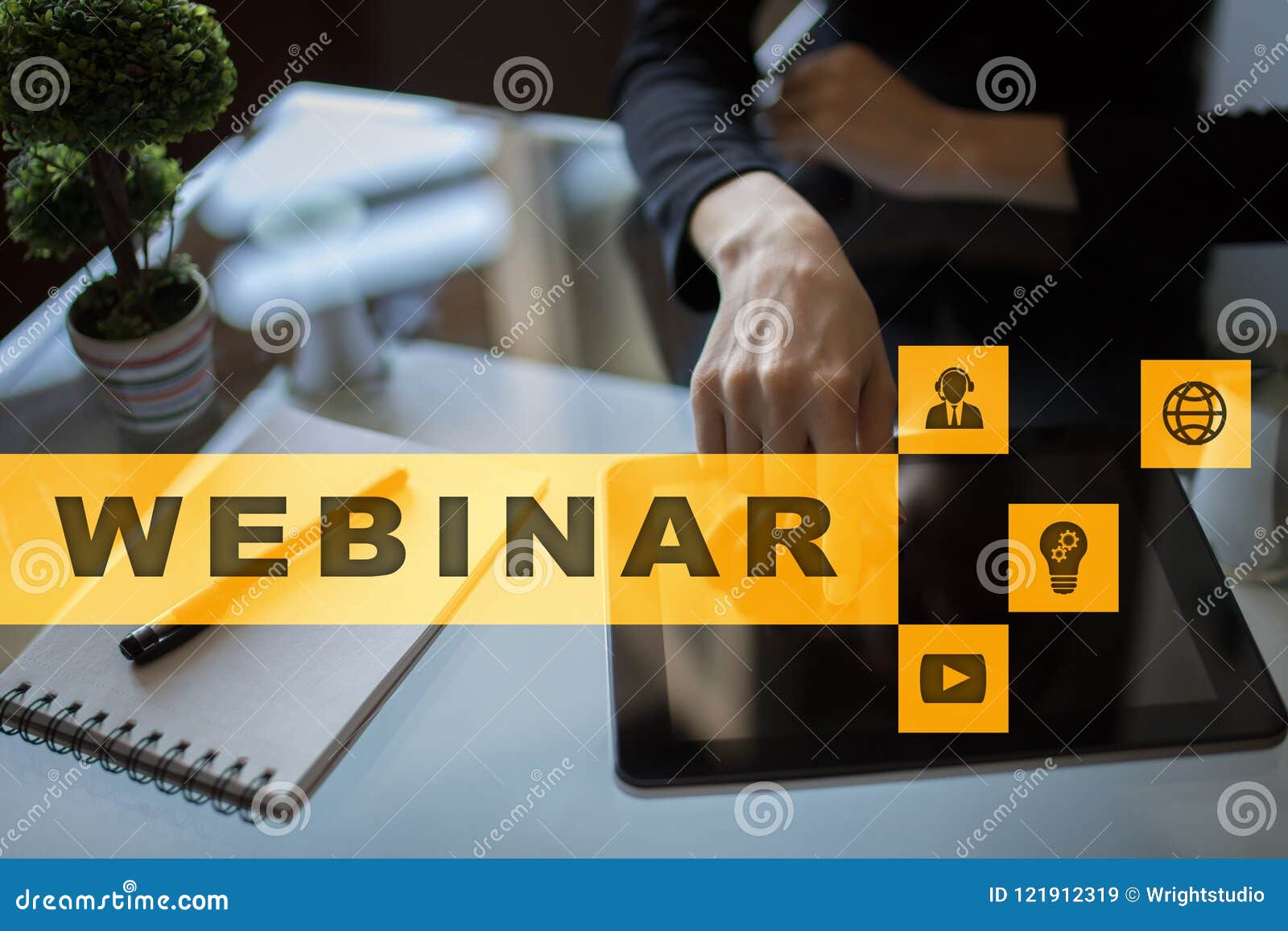 Webinar. E-Learning, Online Education Concept. Personal Development ...