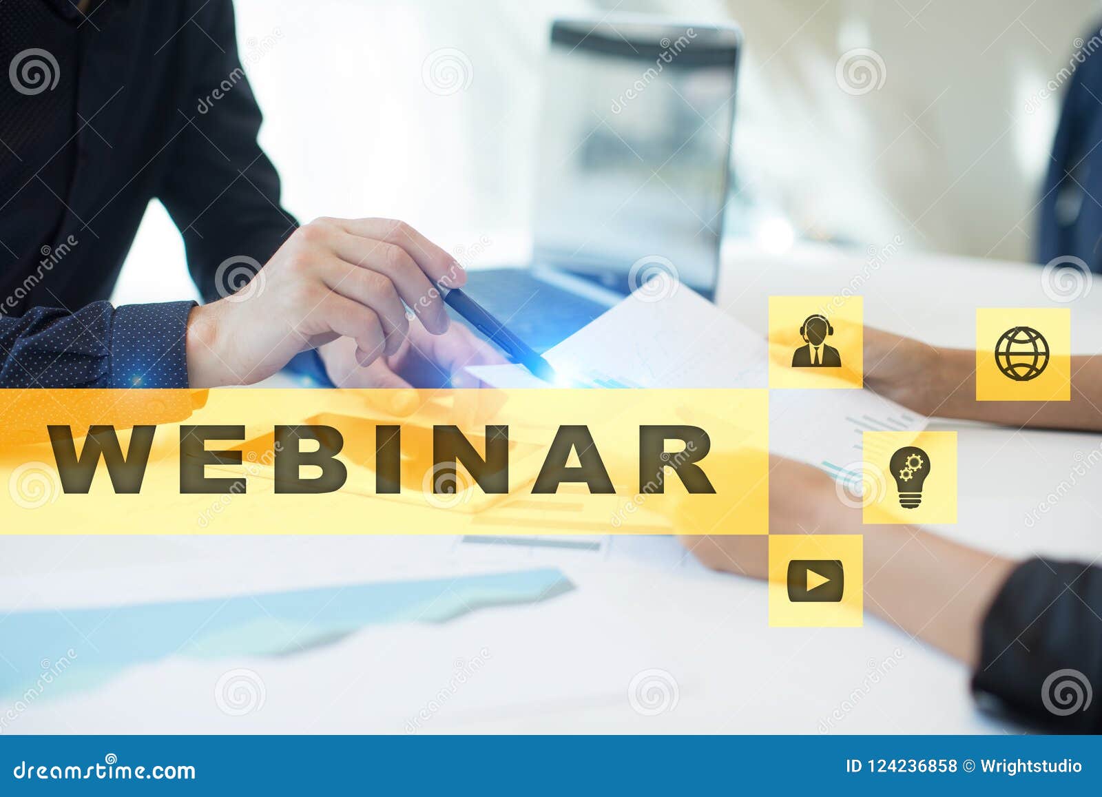 Webinar. E-Learning, Online Education Concept. Personal Development ...