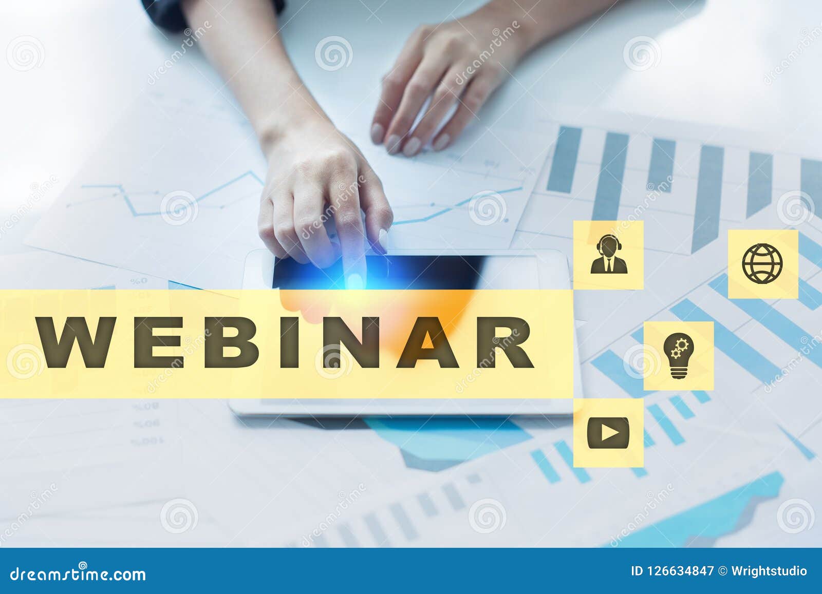 Webinar. E-Learning, Online Education Concept. Personal Development ...