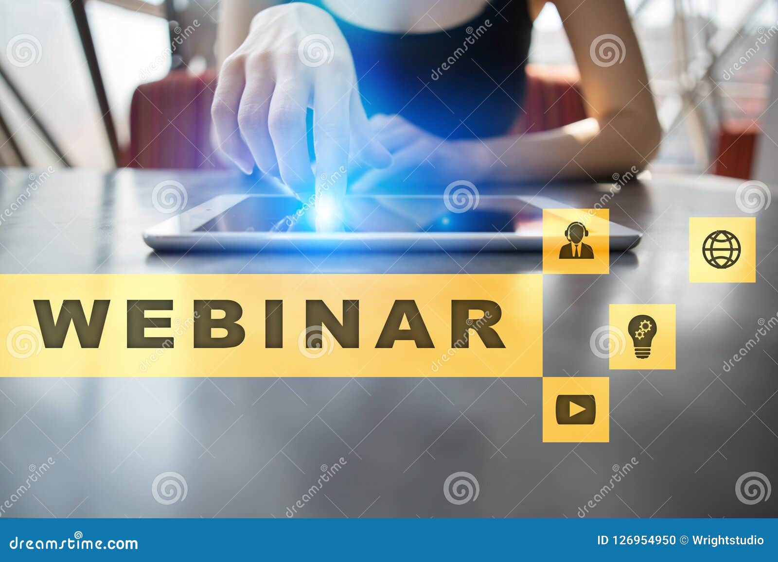 Webinar. E-Learning, Online Education Concept. Personal Development ...