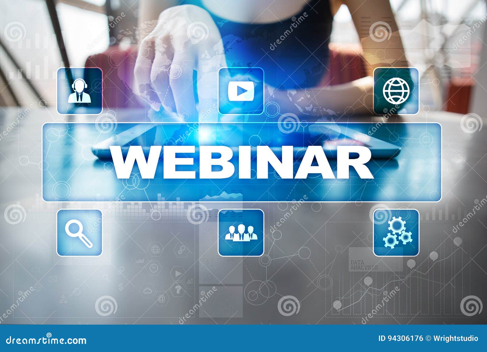 Webinar. E-Learning, Online Education Concept. Personal Development ...