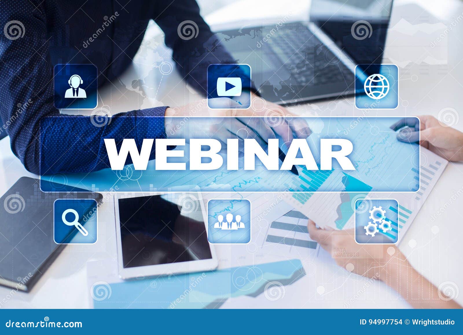Webinar. E-Learning, Online Education Concept. Personal Development ...