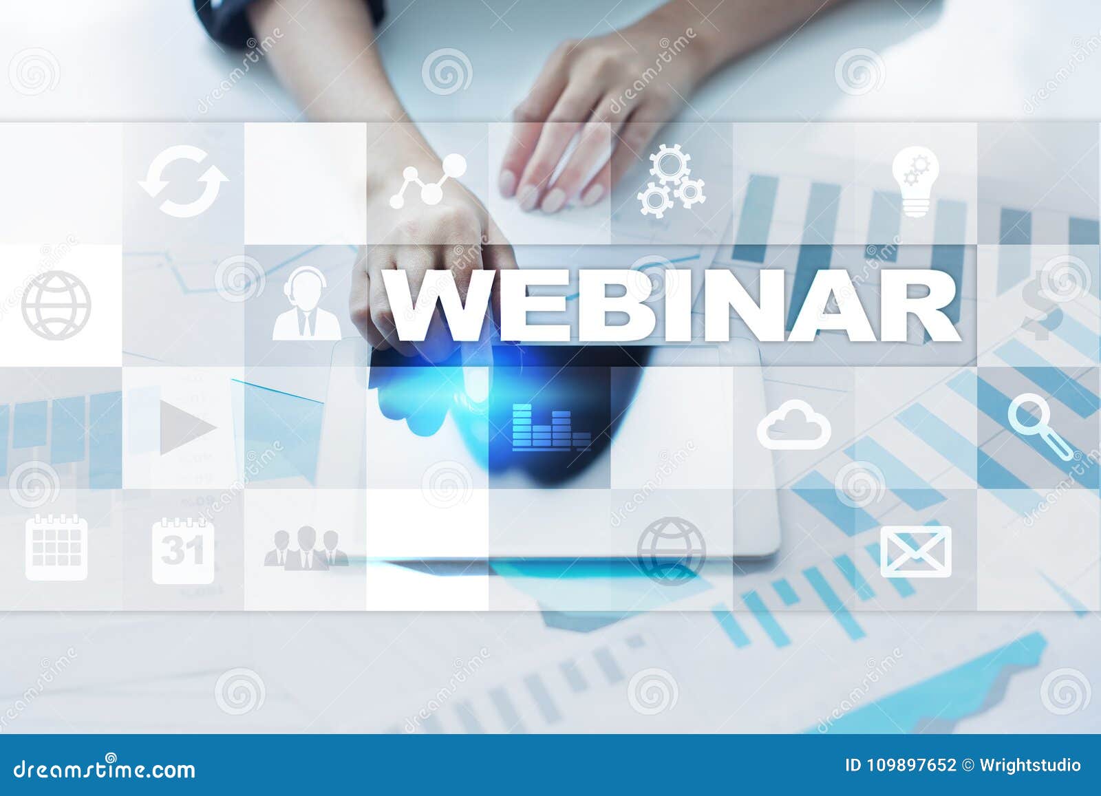 Webinar. E-Learning, Online Education Concept. Personal Development ...