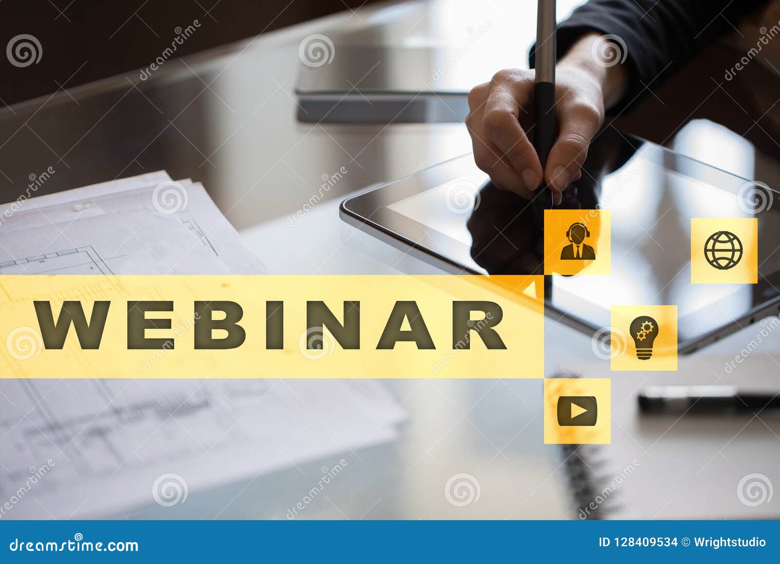 Webinar. E-Learning, Online Education Concept. Personal Development ...