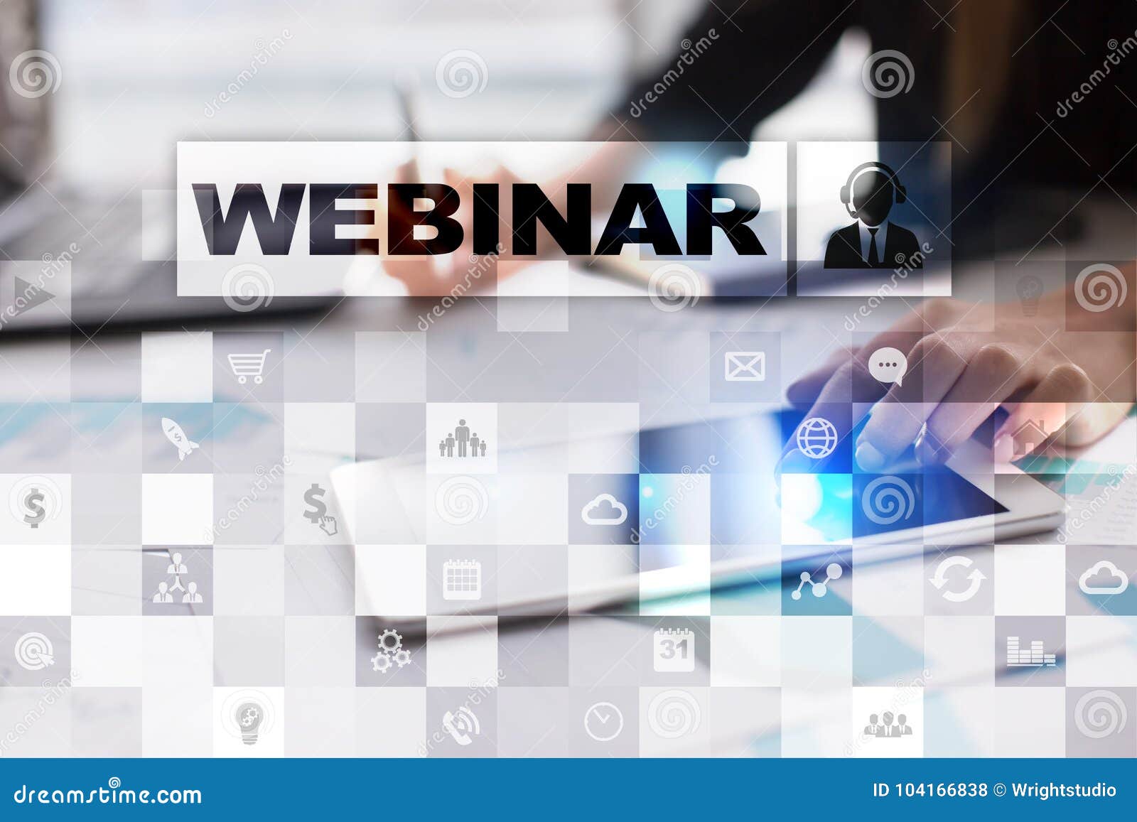 Webinar. E-Learning, Online Education Concept. Personal Development ...