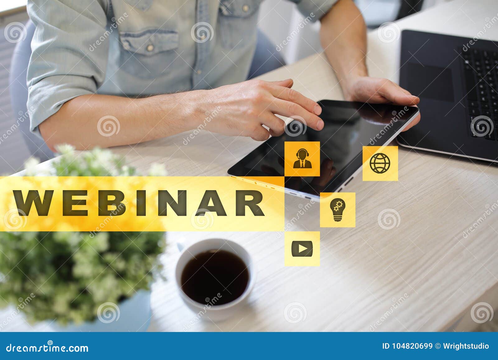 Webinar. E-Learning, Online Education Concept. Personal Development ...