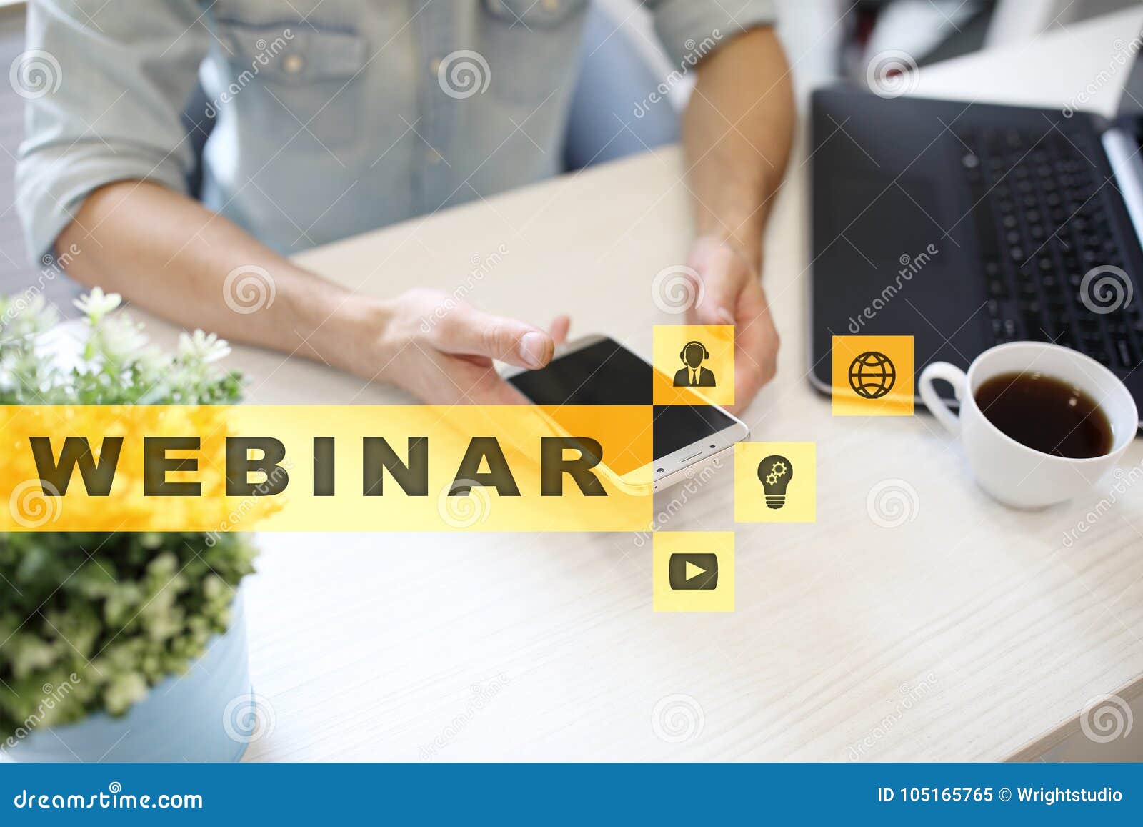 Webinar. E-Learning, Online Education Concept. Personal Development ...
