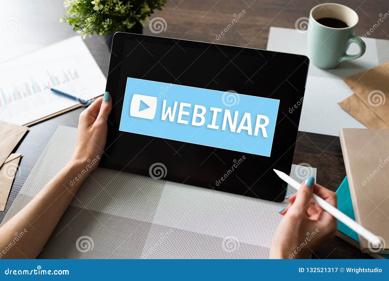 Webinar, E-learning, Online Education Concept on Screen. Stock Image ...