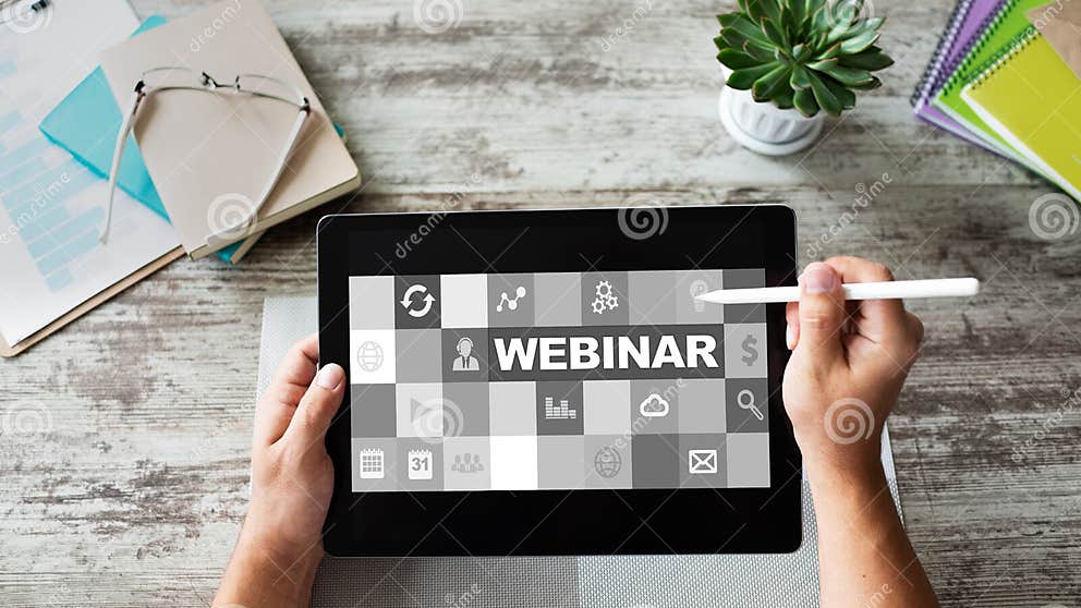 Webinar, E-learning, Online Education Concept on Screen. Stock Image ...
