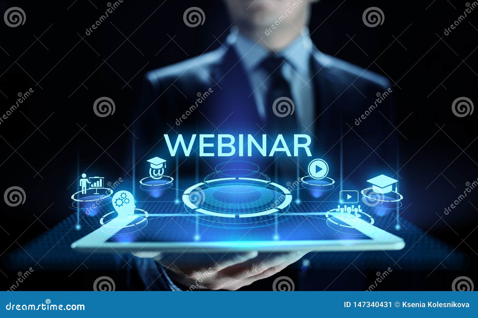 Webinar E-learning Online Seminar Education Business Concept. Stock ...